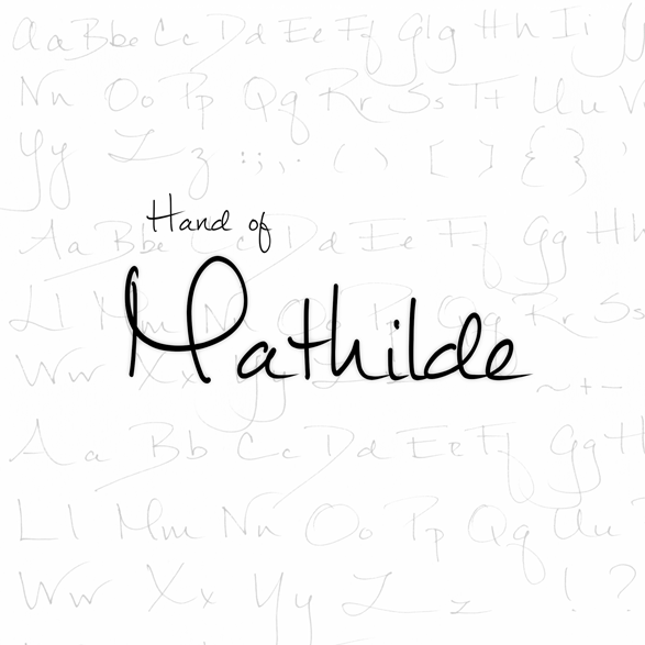 "Mathilde" free, handwritten cursive-hybrid OpenType font | Leeviathan